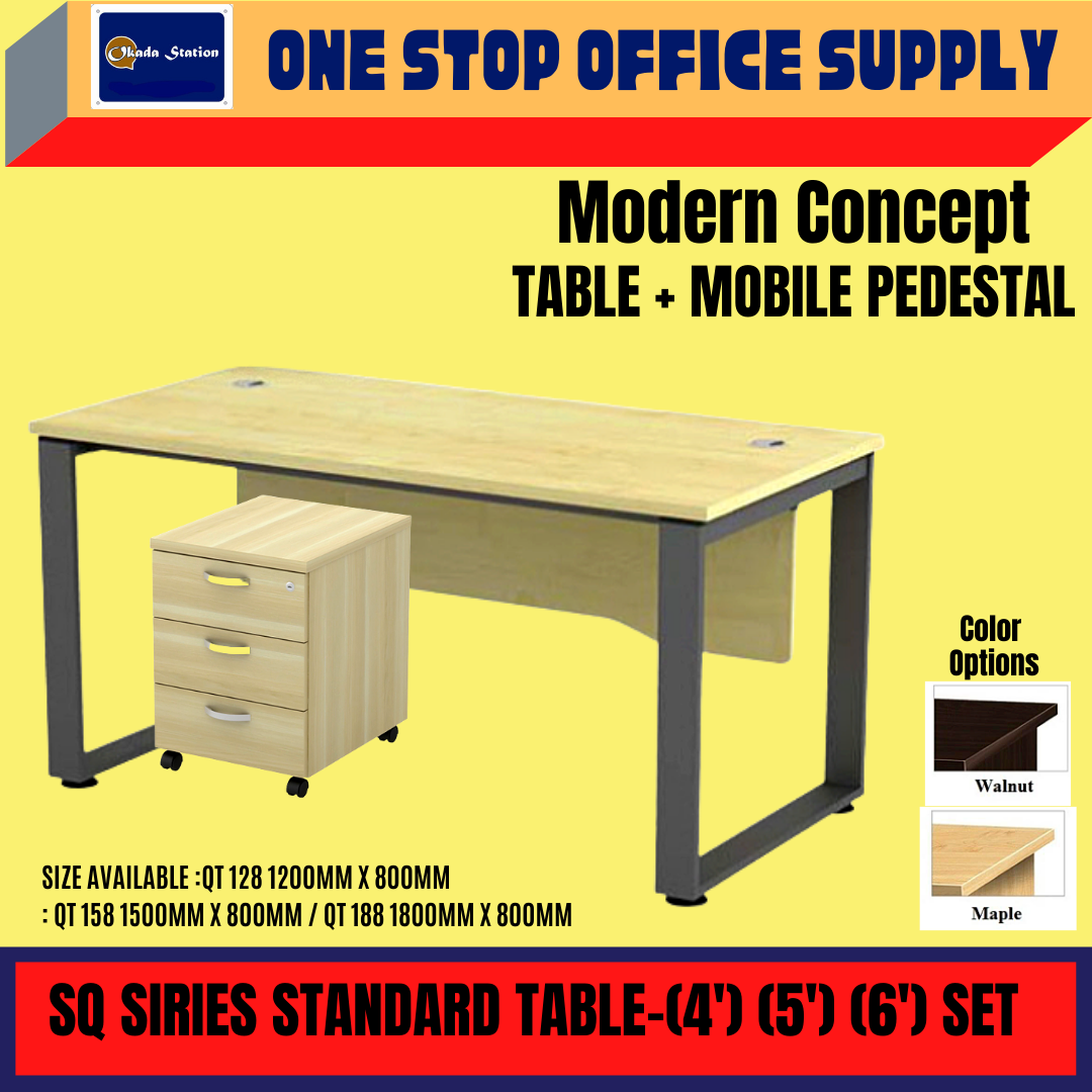 SQ-SIRIES SET -CUSTER OF 1 PERSON / TABLE & MOBILE PEDESTAL SET ...